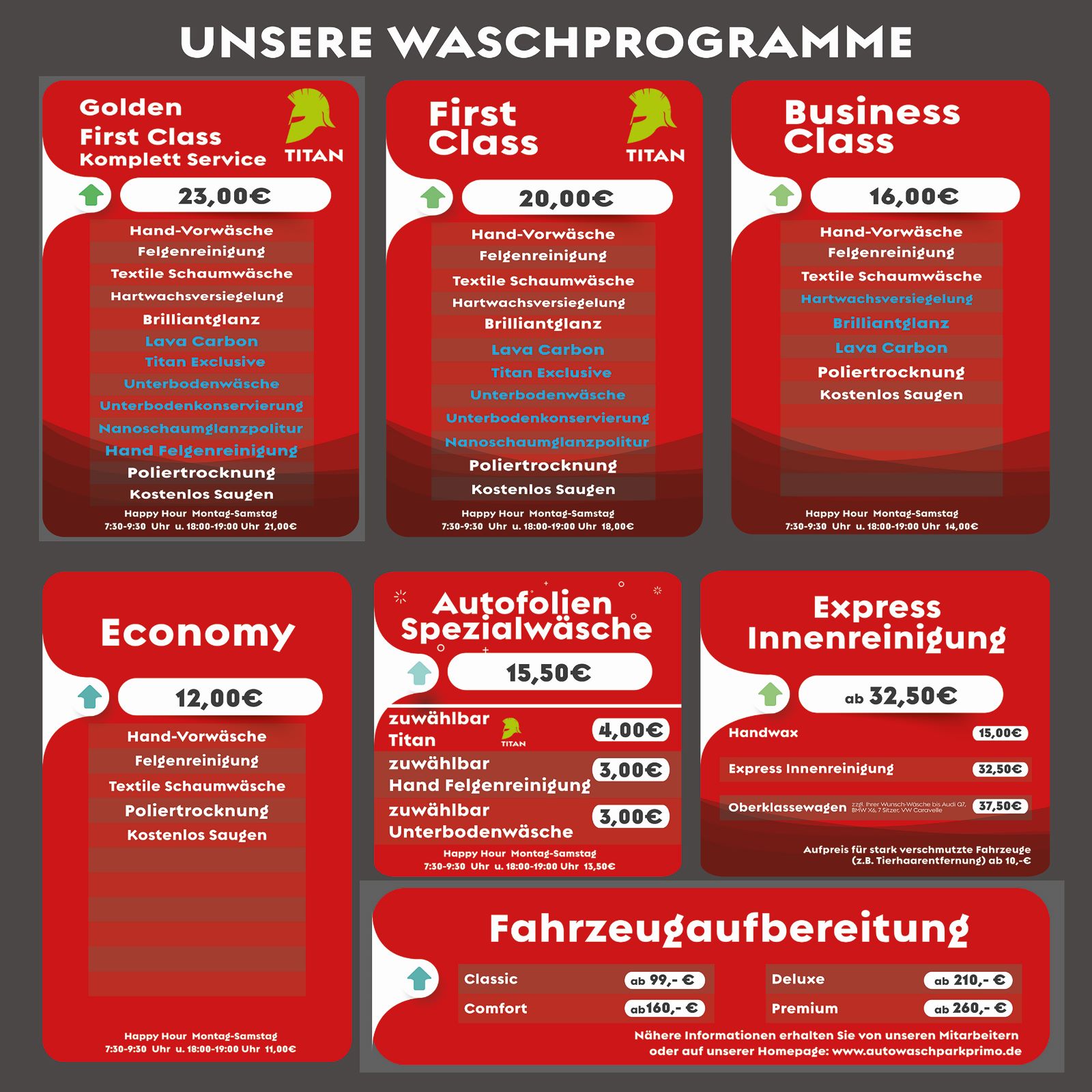 WASCHPROGRAMM - AUTOWASCHPARK PRIMO - IHR AUTOWASCHZENTRUM IN MÖRFELDEN!